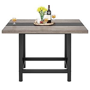 Tribesigns Square Dining Table for 4 People, Farmhouse 39.4"x 39.4"x29.5 “ inches Wooden Kitchen Table, Farmhouse 2 Person Dinning Table for Dinning Room &Small Space