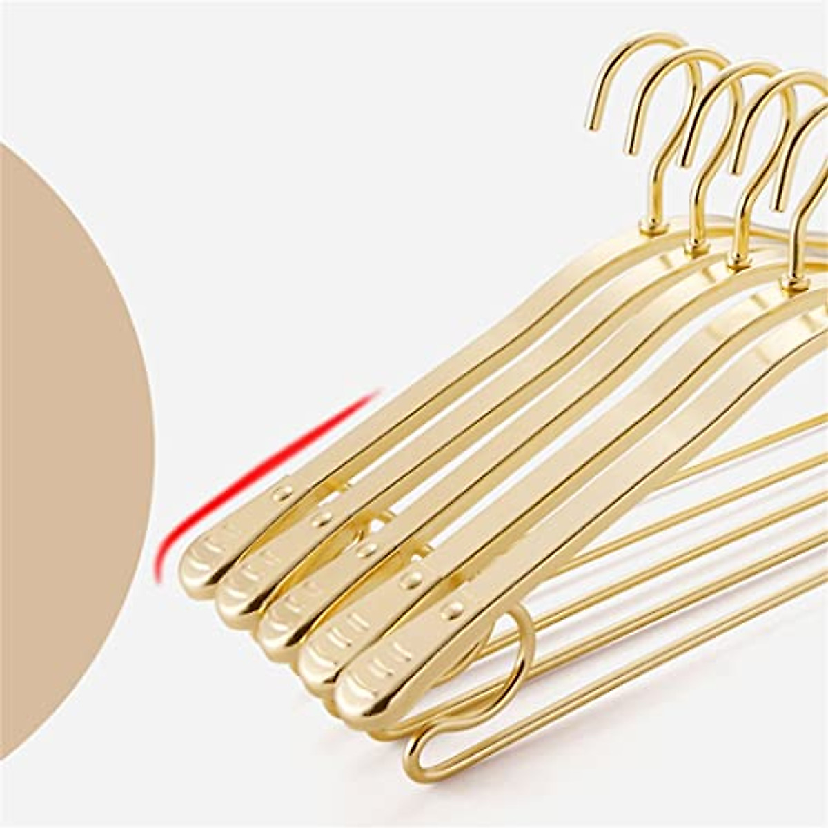 N/A 5pcs Hanger Metal Drying Rack Thickened Durable Non-Slip Hanger Coat Home Wardrobe Aluminum Alloy Hanger ( Color : White-Fruit peach5 , Size : 42*1.8*18cm )