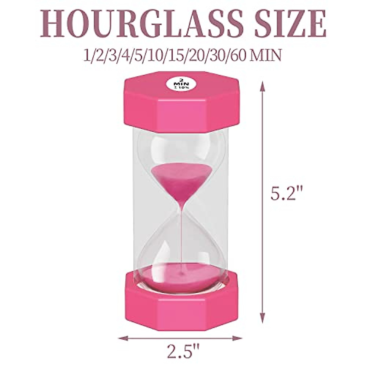 YLTIMER 2 Minute Sand Timer - Colorful & Unbreakable