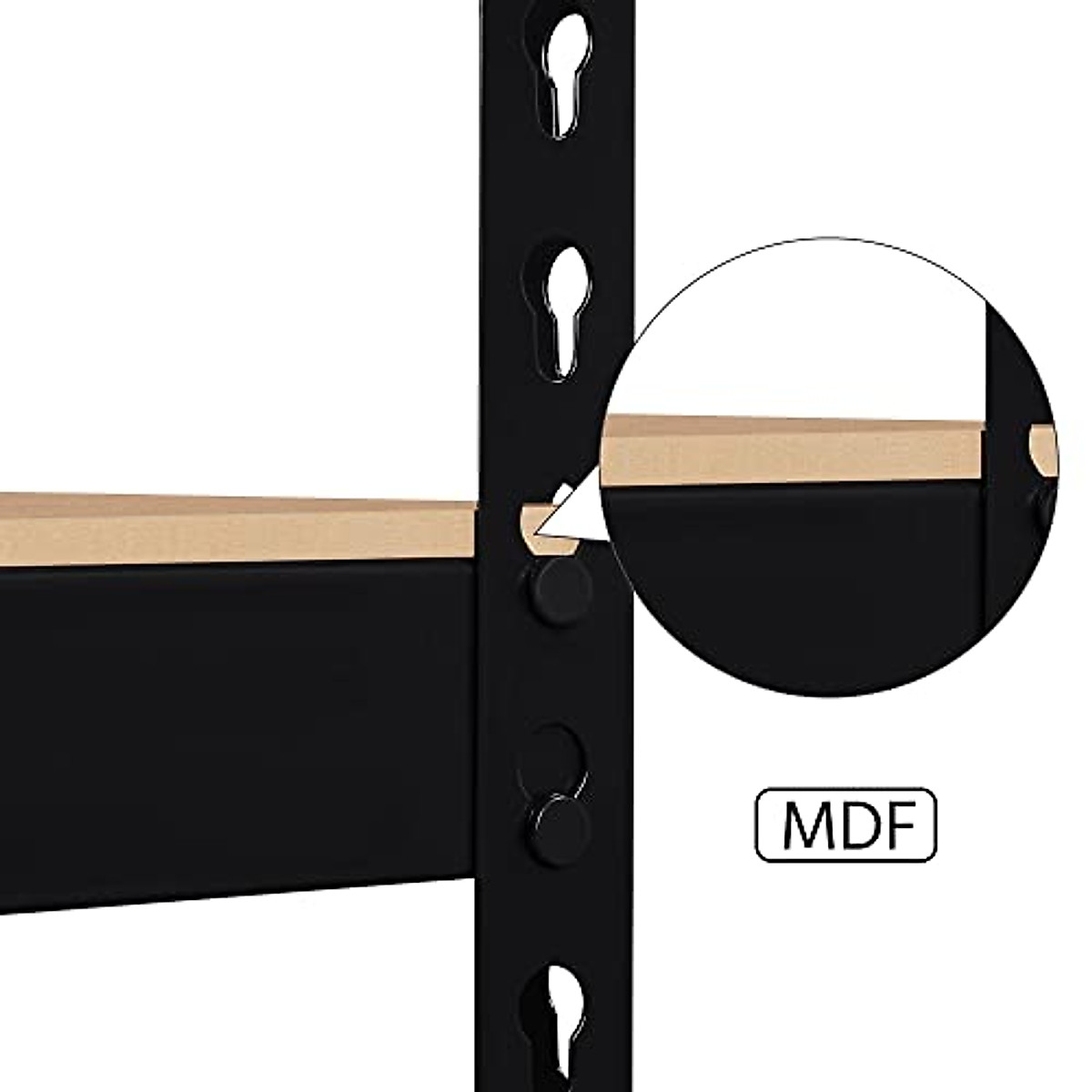 Topeakmart 5-Tier Utility Shelves, Metal Storage Shelves Garage Shelving Unit Adjustable Garage Storage Shelves Storage Racks Heavy Duty Shed Shelving- Black, 27.4 x 11.6 x 60 Inch