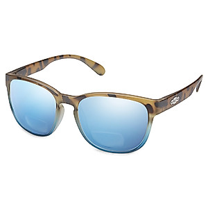 Suncloud Loveseat Polarized Bi-Focal Reading Sunglasses in Matte Tortoise Blue/Blue Mirror Lens +2.75