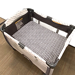 Youngever 2 Pack Portable Mini Crib Sheets, Pack n Play Stretchy Fitted Sheet, Convertible Playard Mattress Cover, Ultra Soft Material, Grey and Grey Wave