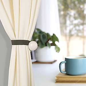 Curtain tiebacks - Magnetic Curtain Tieback Drape Fabric Tie Back for Door Draperies Home Office & Outdoor (1 Pc, Moss)- Deco Window
