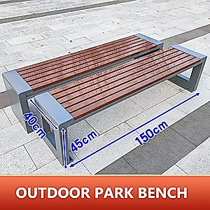 Outdoor Park Backless Bench Patio Seating, Terrace Porch Courtyard Garden Backless Bench, Weatherproof Heavy Bench, 2-6 Seats (Size : 40X45X150CM)