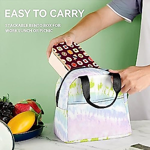 Japanese Food Sushi Pattern Adult Lunch Box with 2 Compartments & Cutlery Leak Proof Meal Prep Containers for Work Travel
