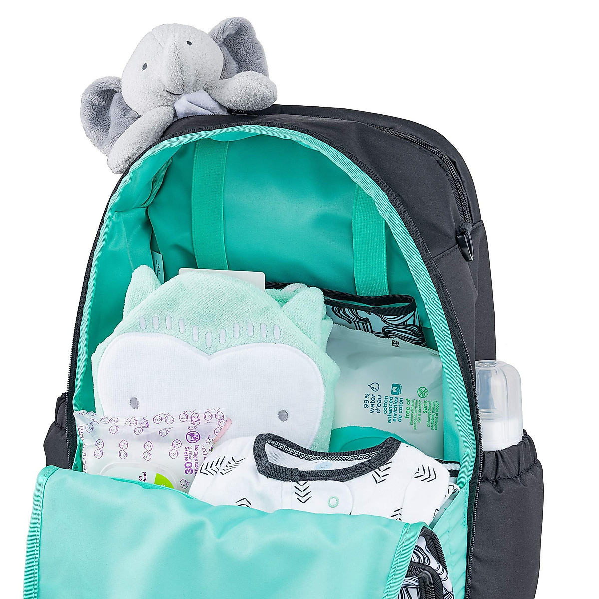 JuJuBe Zealous Diaper Bag Backpack and Fashionable Travel Bag with 9 Pockets