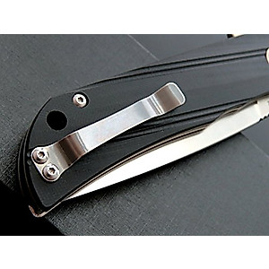 Eafengrow CH3001-G10 Folding Knives D2 Steel Blade G10 Material Handle Camping Knife Flipper Blade Knife Hunting Survival Hand EDC Tools (Black)