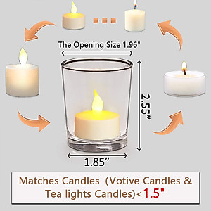 DARJEN Votive Candle Holders Set of 12 - Glass Votives Holder - Clear Floating Tealight Candle Holder Bulk for Table Centerpieces & Wedding Decor