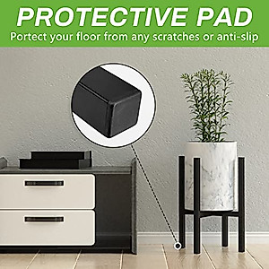 CADANI 2 Pack Metal Adjustable Plant Stand, Mid-Century Plant Stand, Flower Pot Stand with Trays to Fit Different Sized Pots, Heavy Duty Plant Holder Rack for Home Indoor and Outdoor, Black