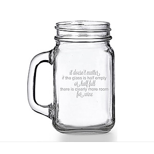 Chloe and Madison Glass Half Empty Or Full Glass Mason Jar Mug
