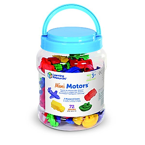 Learning Resources Mini Motors Counting and Sorting Fun Set - 72 Pieces, Ages 3+ Car Counters for Kids, Preschool Math Counters, Math for Preschoolers