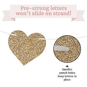 Pre-Strung Thank You Banner - NO DIY - Gold Glitter Thank You Banner - Pre-Strung Garland on 6 ft Strand - Wedding, Baby Shower, Engagement, Employee Appreciation Decorations. Did we mention no DIY?