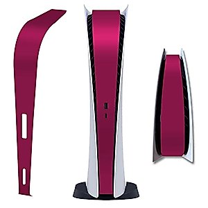 ZJRUI PS5 Console Middle Skin, Integral PS5 Digital Edition Host Middle Strip Sticker, Console Center Part Protection Strip Film, PS5 Middle Sticker Accessories Durable Scratch Resistant -Cosmic Red