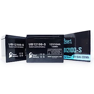 Upstart Battery 2X Pack Replacement for Neuton Mowers CE5 Battery - UB12100-S Universal Sealed Lead Acid Battery (12V, 10Ah, 10000mAh, F2 Terminal, AGM, SLA)