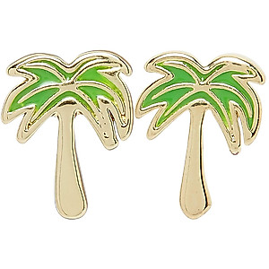 Pura Vida Gold-Plated Paradise Palms Stud Earrings - Sterling Silver - 1 Pair