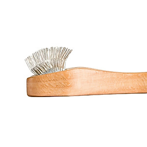 REDECKER Wire Brush with Oiled Beechwood Handle, 5-7/8-Inches, Compatible with Velcro Tape and Other Velcro Items
