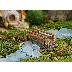 Top Collection Miniature Fairy Garden and Terrarium Wooden Bridge Figurine