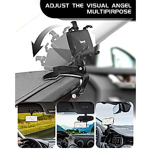 Bawyot Car Phone Holder for Dashboard 360 Degree Rotation Multifunctional One Hand Operation Clip Design Phone Mount Compatible with 4-7 inch Smartphones