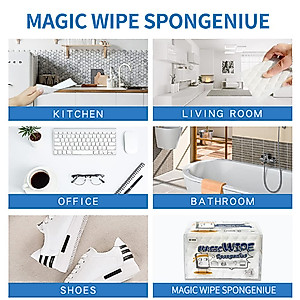 Dr.WOW Magic Wipe Spongenius Kit-Eraser Sheets and 4X Extra Power Multi Surface Foam Cleaning Pads - Bathtub,Floor,Wall Cleaner(40+2) PCS