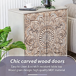 SUNBURY Buffet Storage Cabinet with Storage, Kitchen and Dining Room Furniture, Accent Cabinet with Doors for Hallway, 32x15.75x36.5 Inches,Lotus