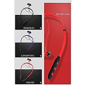 QT S Bluetooth Neckband Headphones, HD Sound V5.0 Wireless Neckband Headset Stereo Noise Cancelling Sweat/Waterproof Sports Earphones for Gym Workout Travel Business Earbuds Music & Playtime 10 Hours