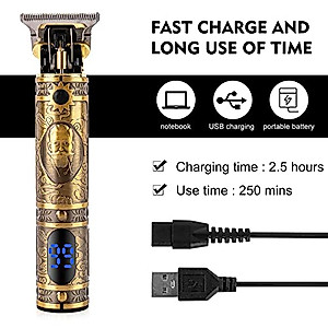 Moziral Hair Trimmer for Men, Professional Mens Hair Clippers Electric T Blade Liners Outline Edgers Shaver 0mm Bald Zero Gap Grooming Kit LED Low Noise Cordless Rechargeable,Father's Day Gift