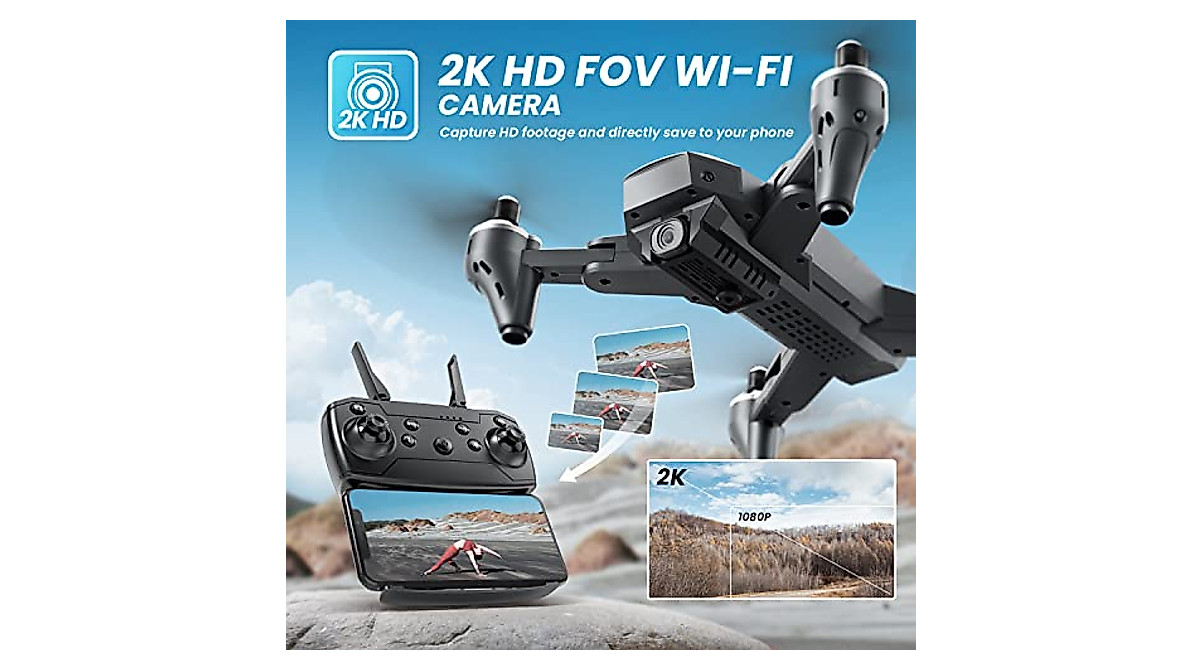 DEERC Drone: 2K HD FPV Camera, Easy for Kids & Adults