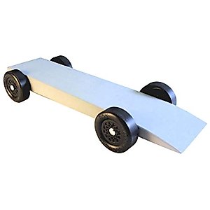 Pinewood Pro Pine Derby Complete Car Kit with PRO Graphite - Pre-Weighted, Pre-Drilled and Primed Ready for Paint -The Lazer