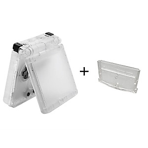 Cowhilan Replacement Clear Full Housing Shell Case Compatible with Gameboy Advance SP GBA SP Console, Send with Game Card Shell, Transparent