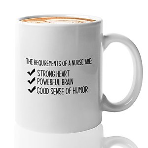 Bubble Hugs Nurse Coffee Mug 11oz White - The Requirements - Labor Clinical Certified Nursing Assistant Surgical Emergency Oncology Practitioner
