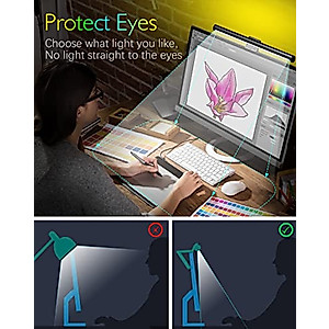 Computer Laptop Monitor Light Bar ,8W USB Working RGB Lamp , Dual Light Desk Lamp , Touch Control & Stepless Dimming & Hue Adjustment, Home Office Desk Light, Gift for Your Family and Friends