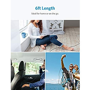 USB Type C Cable, Anker [2-Pack 6ft] Powerline+ USB-C to USB-A, Double-Braided Nylon Fast Charging Cable, for Samsung Galaxy S10/ S9 / S9+ / S8 / S8+ , iPad Pro 2018, MacBook and More(Gray)