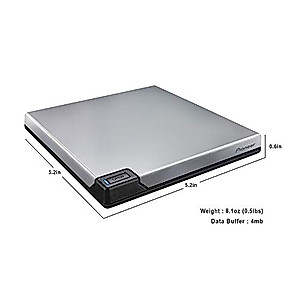 Produplicator Pioneer BDR-XD07S Portable 6X Blu-ray Burner External Drive Bundle with USB Cable - Burns CD DVD BD DL BDXL Discs