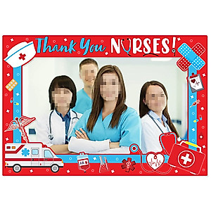 Soochat Nurse Day Photo Booth Props Graduation Photo Booth Prop Frame Thank You Nurse Photography Photo Booth Frame for Graduation Medical Party Decorations