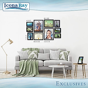Icona Bay 11x14 Black Picture Frame, Sturdy Wood Composite Photo Frame 11 x 14, Sleek Design, Table Top or Wall Mount, Exclusives Collection