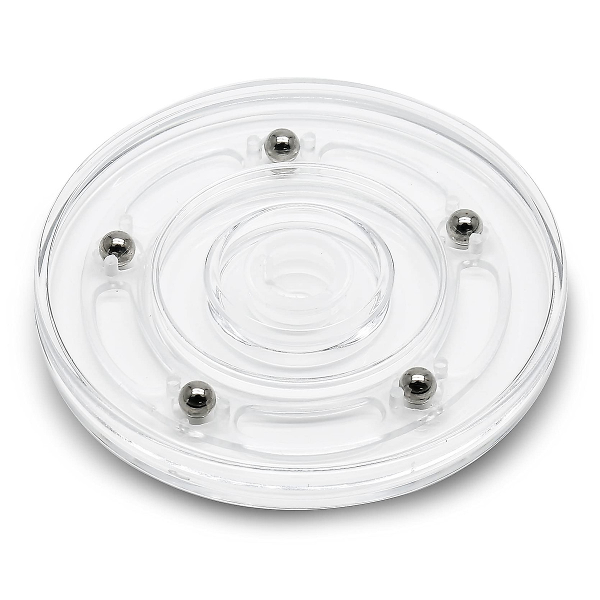 Zorveiio 6” Black Acrylic Turntable Organizer, Rotating Organizer Swivel Plate for Bathroom Kitchen Cabinet Table Spice Rack Cake Pantry