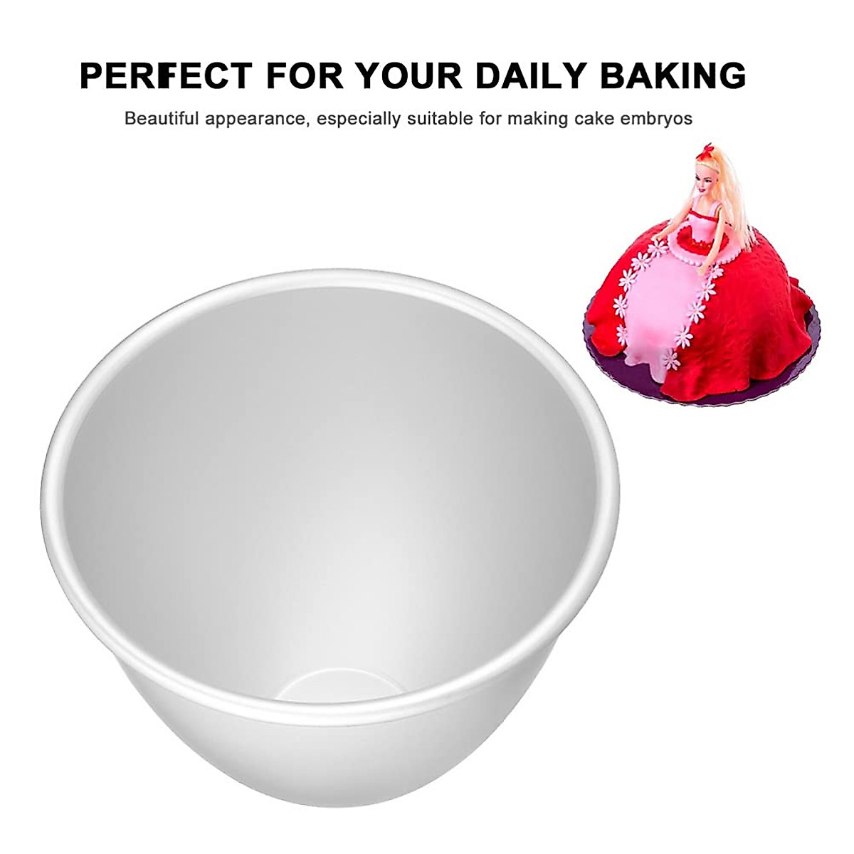 DOITOOL 2pcs Aluminium Alloy Doll Cake Pan Mold Princess Doll Cake Mold Baking Non Stick Dessert Mold Shaper Pastry Food Mold Baking Tools for Home Party 4inch