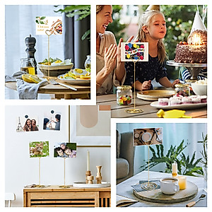 HomWanna Table Number Holders 10Pcs - 8.75 inch Heart Shaped Place Card Holder Tall Table Number Stands for Wedding Party Graduation Reception Restaurant Home Centerpiece Decoration Memo (Gold)