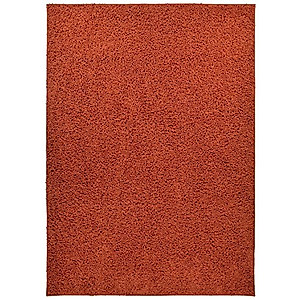 Shaggy Collection Solid Color Shag Area Rugs (Burnt Orange, 5'x7') (4097)