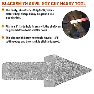 Blacksmith Anvil Hot Cut Hardy Tool 1'' Shank Cutter For Forging Cutting Blacksmithing Tools Forged