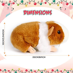 Aoriher 2 Pcs Cute Guinea Pig Stuffed Animal 8 Inch Soft Guinea Pig Plush Toys Nice Gift for Boys Girls Christmas Birthday Themed Party Supplies(Black, Yellow)