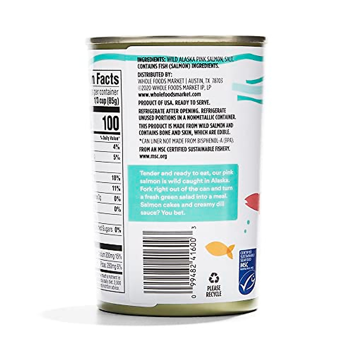 365 by Whole Foods Market, Wild Alaskan Pink Salmon, 14.75 Ounce