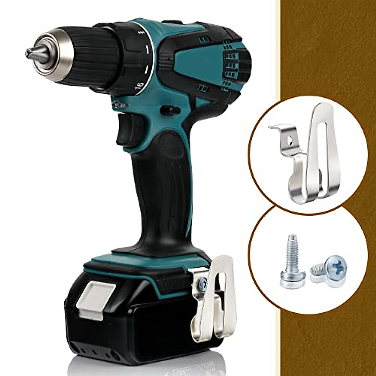 Replacement Belt Clip Hooks Stainless Steel Driver Belt Clip Drill Clip Hook Tool with Screws Power Tool Parts (4 Pieces)