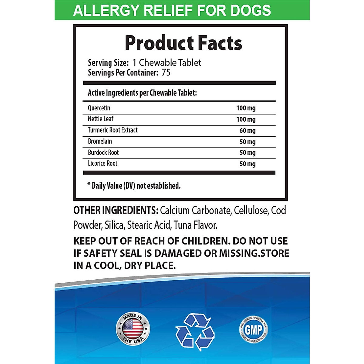 HAPPY PET VITAMINS LLC Dog Allergy Itch Relief - Dog Allergy Relief - Immune Booster - Itch Relief - Skin Soother - Treats - Dog tumeric Vitamin - 2 Bottles (150 Chewable Tabs)