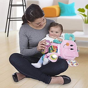 Playskool Fold 'n Go Elephant Stuffed Animal Tummy Time Toy for Babies 3 Months and Up, Pink (Amazon Exclusive)