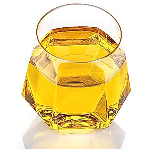 Pumtus 24 Pack Stemless Wine Glasses, Plastic Unbreakable Diamond Wine Cups, 12 OZ Shatterproof Drinking Glassware, Clear Tritan Drinkware Tumbler for Whiskey, Cocktails, Wedding, Party, Bars