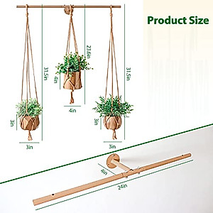 3 Pack Fake Hanging Plants with 3 Plant Hangers,Artificial Plants Eucalyptus Rosemary Potted with Rod for Office Farmhouse Home Living Room Bathroom Bedroom Aesthetic Wall Windowsill Greenery Decor