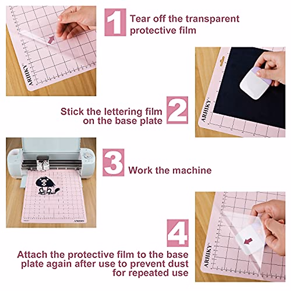 ARHIKY LightGrip Cutting Mat 12"x12" for Cricut Maker 3/Maker/Explore 3/Air 2/Air/One Light Adhesive Sticky (3Pack)