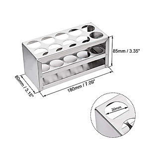 uxcell 304 Stainless Steel Test Tube Holder Lab Stand Rack 10 Hole 3 Layer for 26-29.5mm Tubes