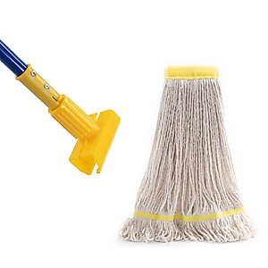 Matthew Cleaning Commercial Quick-Change Iron Mop Handle for Floor Cleaning Heavy Duty Mop Stick Replacement 60inch Jaw Clamp-Style Wet Mop Handle 6 Packs